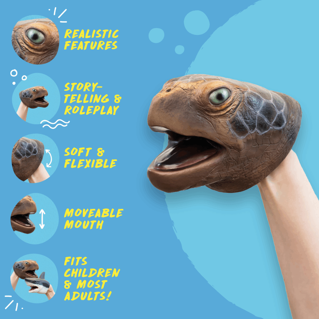 Wild Thingz Hand Puppet - Sea Turtle | Realistic Puppet | Toytastic