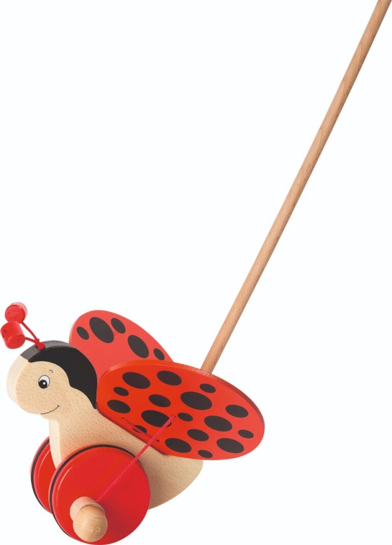 Goki Push-along Ladybird Florah | Wooden Flapping Wings Toy