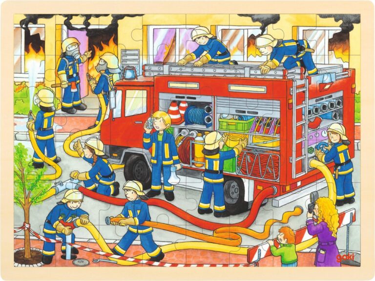 Goki Puzzle - Firefighting | 48-Piece Wooden Jigsaw Puzzle