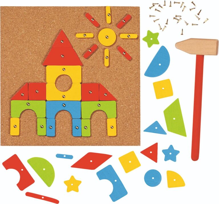 Goki Basic Hammer & Nail Game | Wooden Tap Tap Art Set