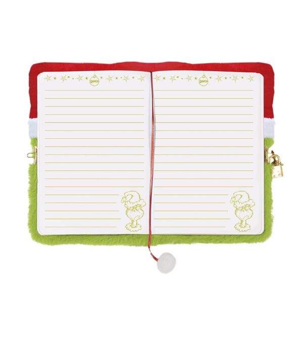 The Grinch Fluffy Diary | Secret Lockable Notebook | Toytastic