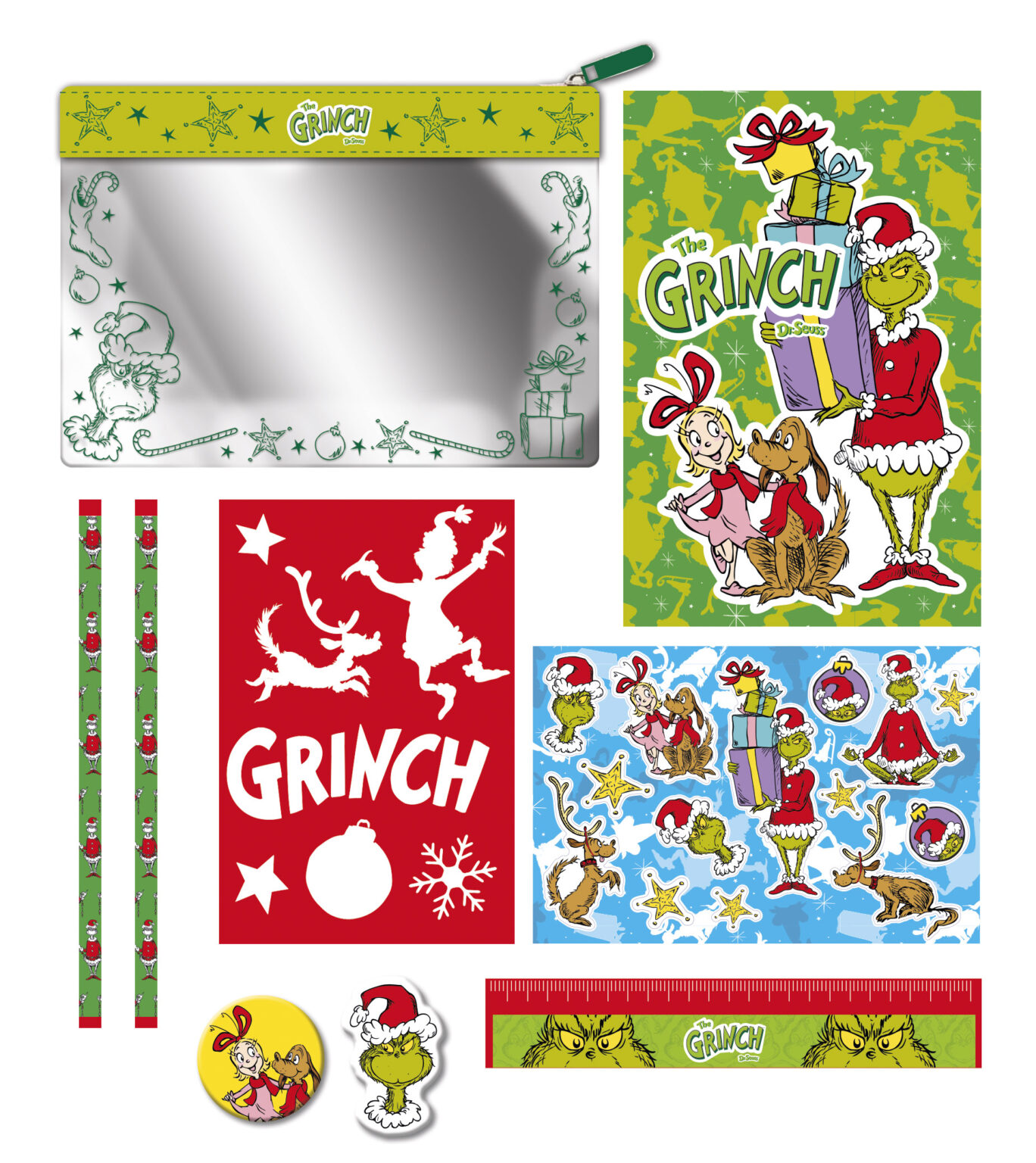 The Grinch Stationery Set | Christmas Pencil Case | Toytastic