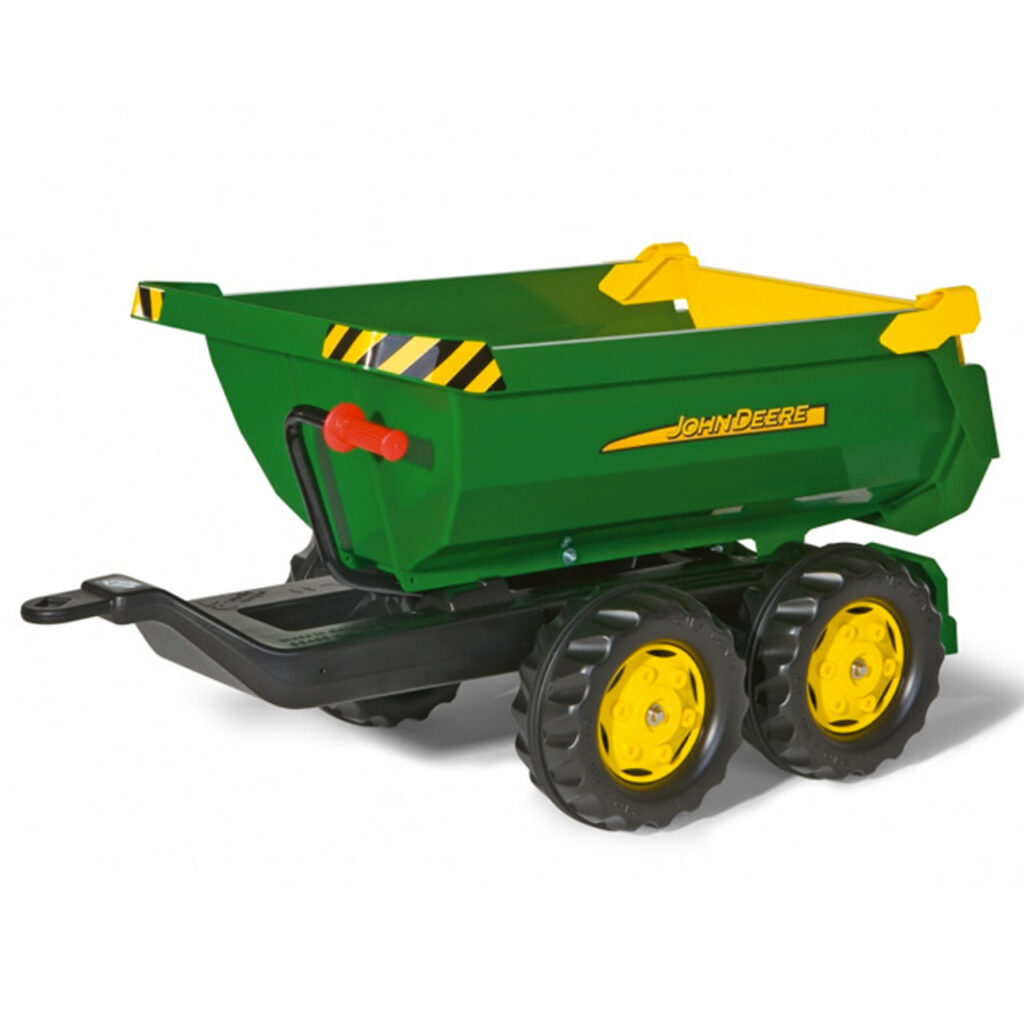 Rolly Toys John Deere Halfpipe Tipping Trailer - Green | Toytastic