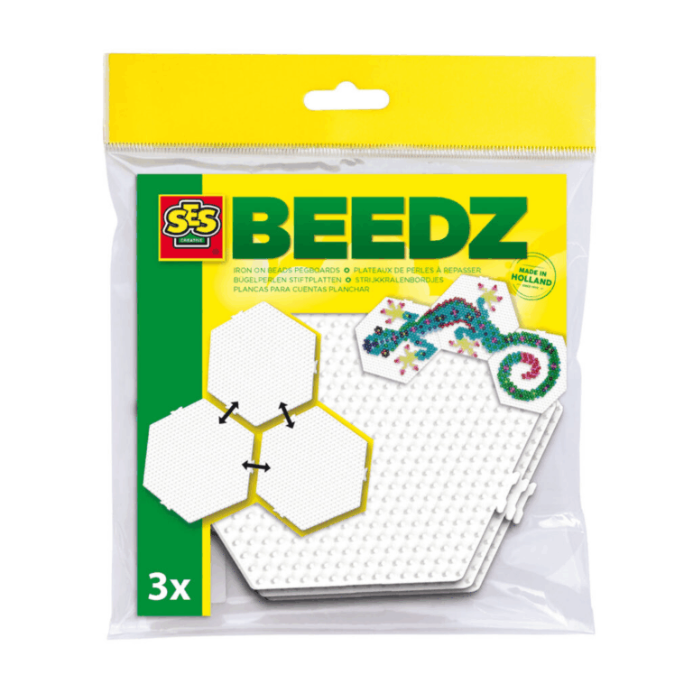 SES Beedz Hexagon Connectable Pegboards | 3-Pack | Toytastic