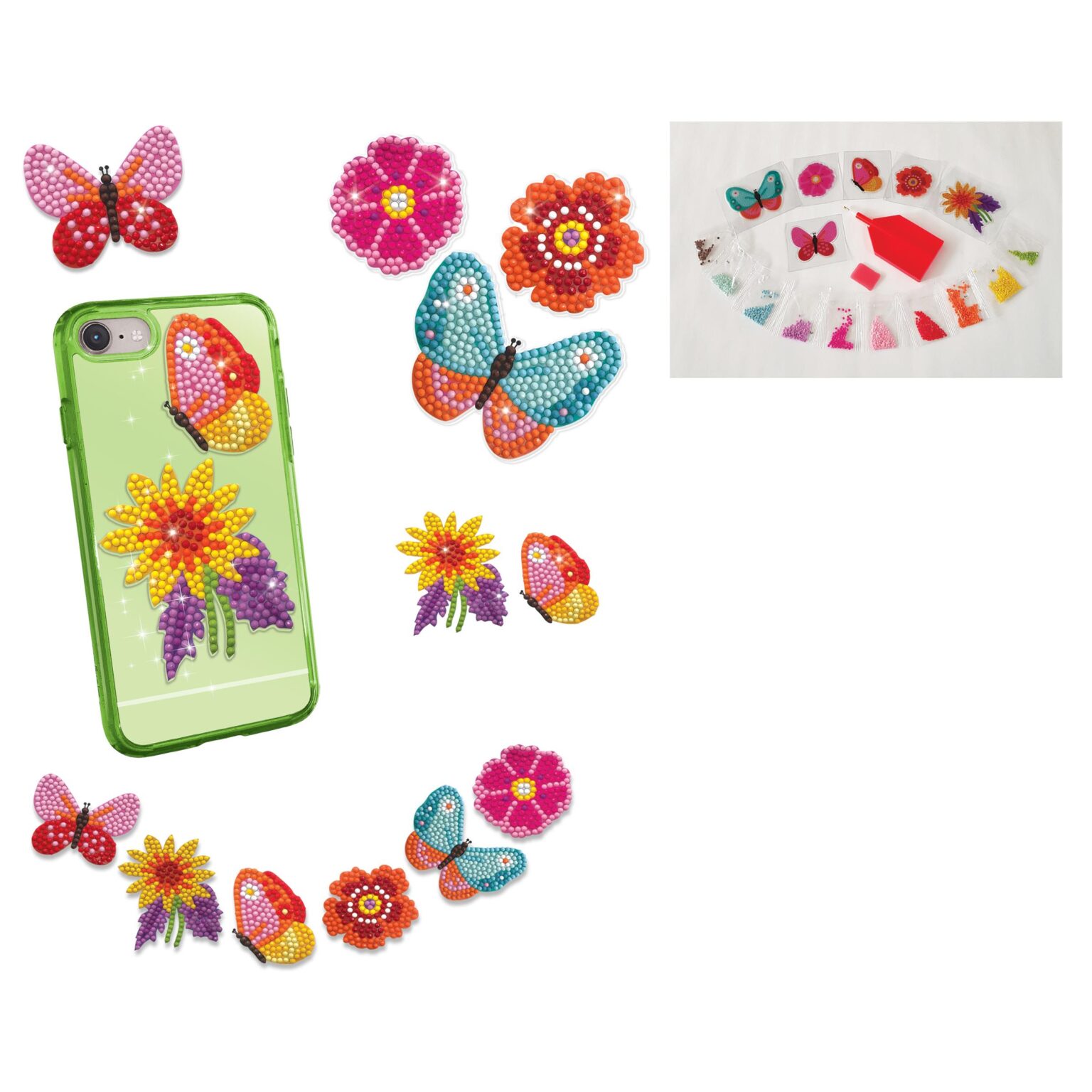 Diamond Painting Stickers | Small World Flowers & Flutterbies Kit
